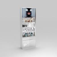 China Retail Store Design Simple And Stylish Skincare Back Cabinet With Light Box For Compact Shop Cabinet And Premium Display Cabinet for sale