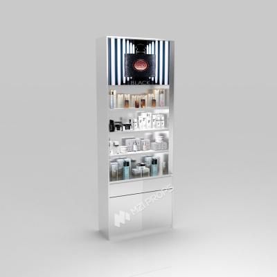China Retail Store Design Simple And Stylish Skincare Back Cabinet With Light Box For Compact Shop Cabinet And Premium Display Cabinet for sale