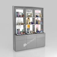 China Beauty Shop Furniture Grey Wooden Counter, Fashionable And Simple For Fashion-Forward Display Cabinet And Premium Display Stand for sale