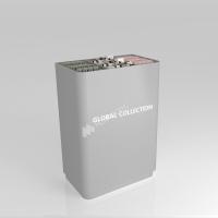 China Retail Display Rack Grey Wooden Sample Island For Customized Store Display And Cost-Effective Shop Shelf for sale