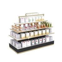 China Makeup Display Cabinet Fashion-forward Cosmetic Display Counter for Makeup Shop Interior Design for sale