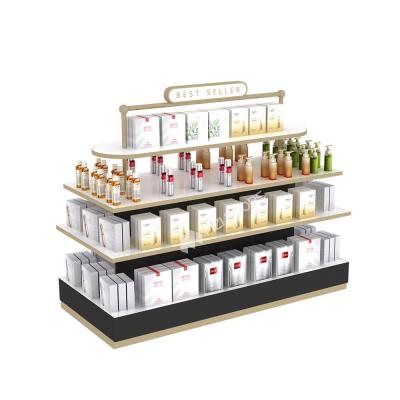 China Makeup Display Cabinet Fashion-forward Cosmetic Display Counter for Makeup Shop Interior Design for sale