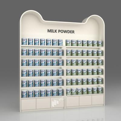 China Baby Store Interior Design Silk Screen Logo Display Racks Iron Powder Coated Display Cabinet Display Racks For Shops for sale