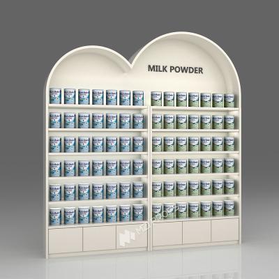 China Customized Milk Powder Cabinet Multi-Tier Modern Display Rack for Baby Store Stand and Maternity Shop Interior Design for sale