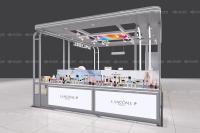 China Skincare Shop Display Gray Series Makeup Shop Design Shelves for Cosmetic Store Design for sale