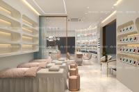 China Exquisite Luxury Retail Store Fixtures Cosmetic Display Cabinet For Skincare Shop Interior Design for sale
