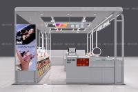 China Skincare Shop Display Gray Series Makeup Shop Design Shelves for Cosmetic Store Design for sale