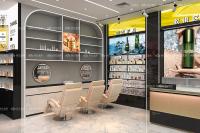 China Cosmetic Shop Design Black Golden Perfume Store Shelf for Retail Display Furniture Space-saving Store Design for sale