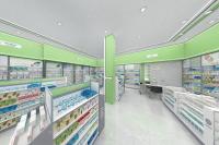 China DYJYS007 wooden pharmacy counter medical store and pharmacy medicine display shelf for Drugstore Shop Design for sale