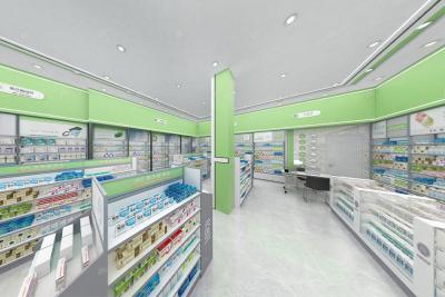 China DYJYS007 wooden pharmacy counter medical store and pharmacy medicine display shelf for Drugstore Shop Design for sale