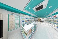 China 02-DYJYS008 Medicine Shop Display Furniture pharmacy shelves glass modern shop counter design for pharmacy store for sale
