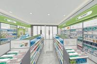 China 02-DYJYS009 Space-Saving Pharmacy Glass Shelves Pharmacy Furniture Medical Store for Drugstore Shop Display Design for sale