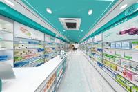 China 02-DYJYS008 Medicine Shop Display Furniture pharmacy shelves glass modern shop counter design for pharmacy store for sale