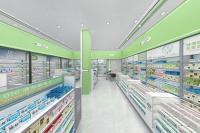 China DYJYS007 wooden pharmacy counter medical store and pharmacy medicine display shelf for Drugstore Shop Design for sale