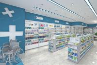 China 03-GJZYS007 Multi-functional led lighted pharmacy shelf display pharmacy for Drugstore Store Interior Design for sale