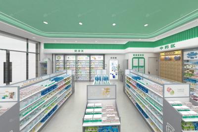 China 04-XDZYS012 Medicine Store Display Pharmacy Shelves and Counter for Pharmacy Store Interior Design for sale