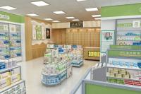 China 04-XDZYS010 Space-Saving Shop Shelf Pharmacy Furniture Pharmacy Interior Design for Medicine Store Fixtures for sale