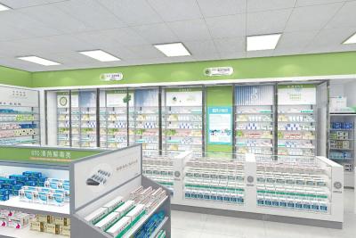 China 04-XDZYS009 Branded Pharmacy Counter Drugstore Store Design for Pharmacy Furniture Manufacturers for sale