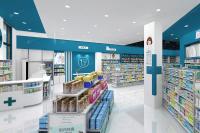 China 05-QWJYS002 Branded Pharmacy Rack Design Drugstore Shop Furniture for Modern Pharmacy Store Interior Design for sale