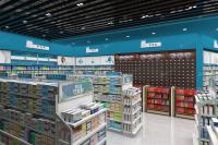 China 05-QWJYS002 Branded Pharmacy Rack Design Drugstore Shop Furniture for Modern Pharmacy Store Interior Design for sale
