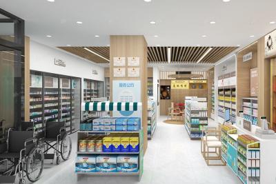 China 06-MSWRS001 Fashion-Forward Pharmacy Display Rack Shelves for Pharmacy Shop Design Drugstore Display Showcase for sale