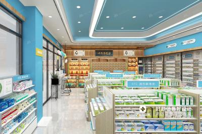 China 09-SYZSS002 Pharmacy Decor Branding Shop Display Furniture Pharmacy Display for Medicine Shop Interior Design for sale