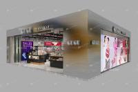China Kurinam Series Cosmetic Store Display Shelf Customizable 86 Sqm for Skincare Store Design for sale