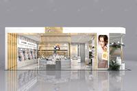 China Cosmetic Store Design Gold Rush Series Case 85sqm Perfume Shop Rack for Skincare Store Decoration for sale