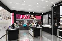 China Branded Shop Furniture Gold Rush Series Case 82sqm Cosmetic Store Display for  Space-saving Store Design for sale