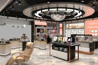 China Gold Rush Series Case 100sqm Perfume Shop Display for Cosmetic Shop Design for sale