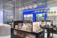 China Beauty Store Interior Design Gold Rush Series Case 146sqm Cosmetic Store Decoration and  Beauty Display Cabinet for sale