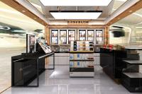 China Cosmetic Store Showcase Gold Rush Series Beauty Kiosk Case for Makeup Shop Furniture for sale