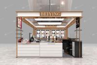 China Cosmetic Store Showcase Gold Rush Series Beauty Kiosk Case for Makeup Shop Furniture for sale
