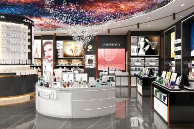 China Skincare Shop Interior Design Gold Rush Series Case for Shop Display Furniture for sale