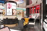China Skincare Shop Interior Design Gold Rush Series Case for Shop Display Furniture for sale