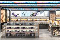China Beauty Shop Decoration Gold Rush Series Case 120sqm for Retail Shop Display Design for sale