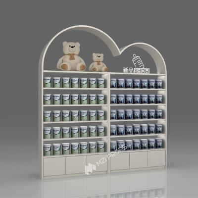 China Maternity Rack Design Top Fashion Cloud Transparent Milk Powder Cabinet for Branded Display Furniture for sale