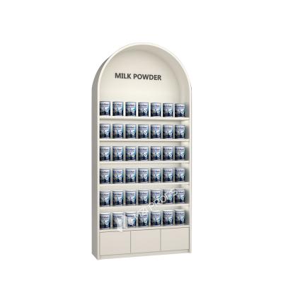 China Maternity Store Cream Colored Wooden Cabinet with LED Light Strip for Store Display for Kids Shop for sale