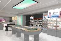 China Perfume Store Decoration Retail Shop Display Cabinet Grey Galaxy Series for Beauty Store Design for sale