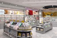 China Customized Beauty Shop Cabinet Design Case 185sqm Cosmetic Store Display Furniture for Skincare Store Design for sale