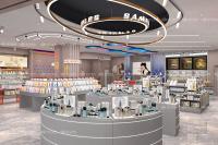 China Customized Beauty Shop Cabinet Design Case 185sqm Cosmetic Store Display Furniture for Skincare Store Design for sale