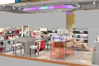 China BKC017 Trendy Cosmetic Booth Makeup Kiosk Display for Beauty Shop Decoration and Store Design for sale
