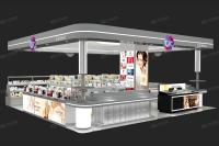 China BKC030 Branded cosmetic shop layout beauty bar kiosk for decoration perfume shop furniture for sale