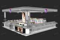 China BKC030 Branded cosmetic shop layout beauty bar kiosk for decoration perfume shop furniture for sale