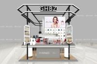 China BKC015 Perfume Display Showcase Beauty Booth Design Cosmetic Mall Kiosk For Makeup Shop Decoration for sale