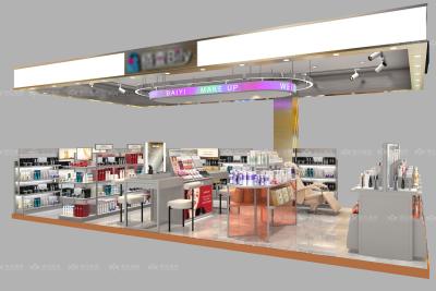 China BKC017 Trendy Cosmetic Booth Makeup Kiosk Display for Beauty Shop Decoration and Store Design for sale