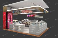 China BKC025 Customized Cosmetic Kiosk Mall Space-Saving Beauty Kiosk Design for Makeup Store Interior Design for sale