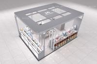 China BKC018 Luxury Cosmetic Mall Booth Space-Saving Makeup Kiosk Design for Perfume Shop Decoration for sale