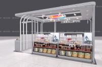 China BKC018 Luxury Cosmetic Mall Booth Space-Saving Makeup Kiosk Design for Perfume Shop Decoration for sale