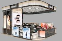 China BKC020 Luxury Makeup Booth Design Cosmetic Kiosk Mall Display for Beauty Store Interior Design for sale